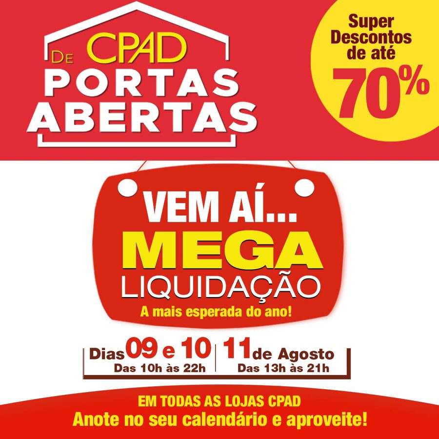 CPAD DE PORTAS ABERTAS, CONFIRA!